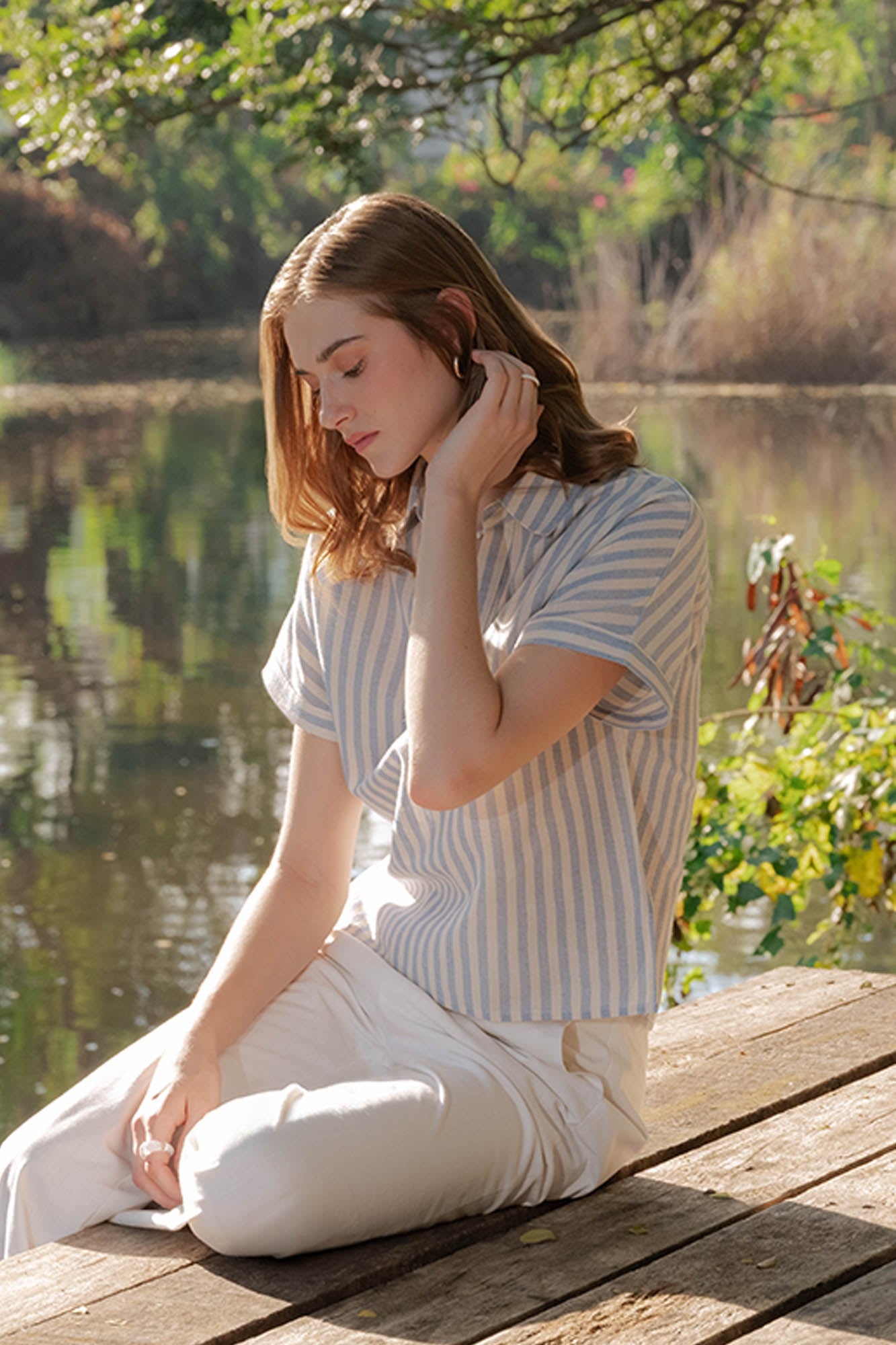 Striped Extended Sleeves Shirt – ForMe