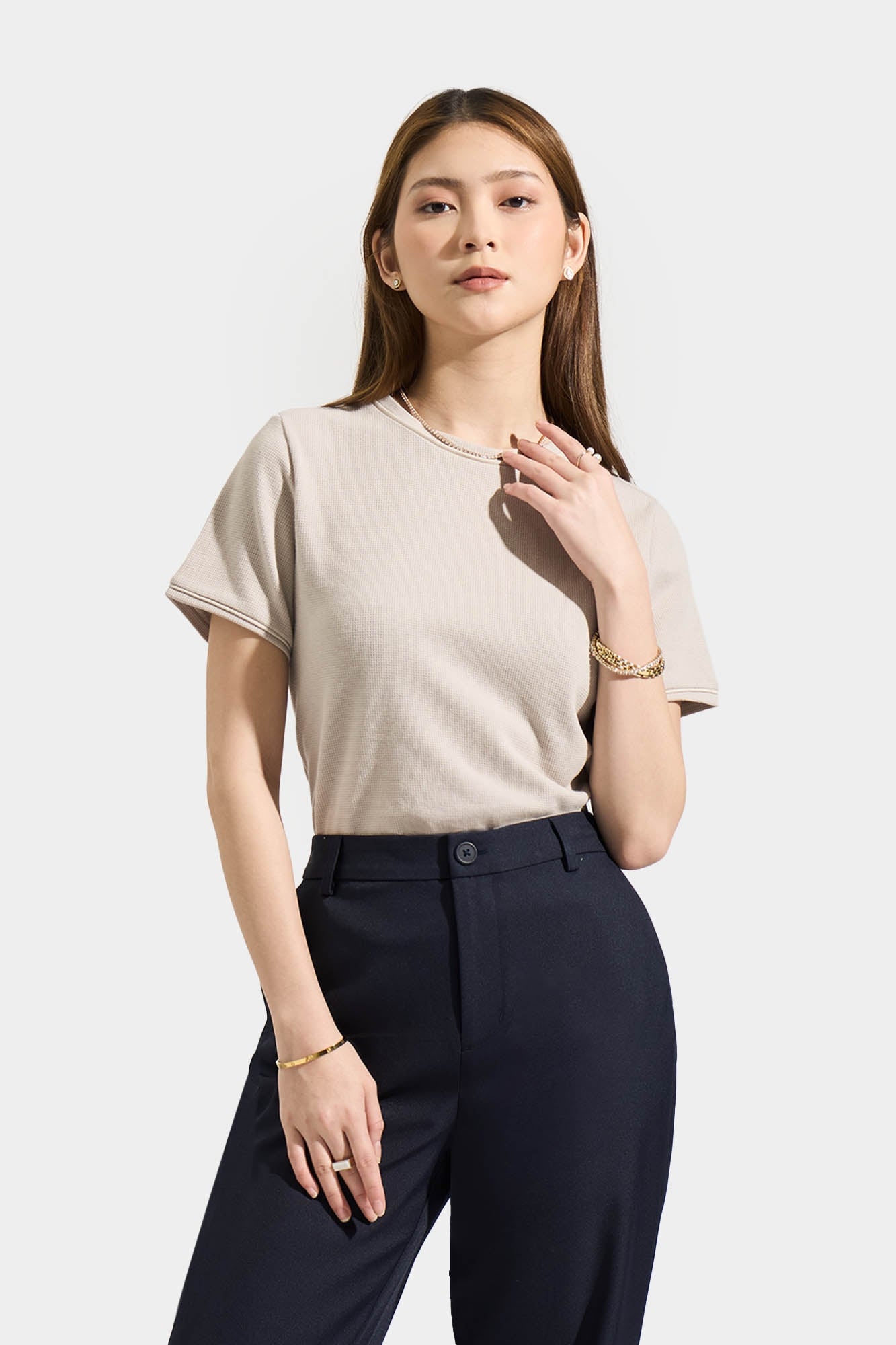 Waffle Tee with Contrast Tipping – ForMe